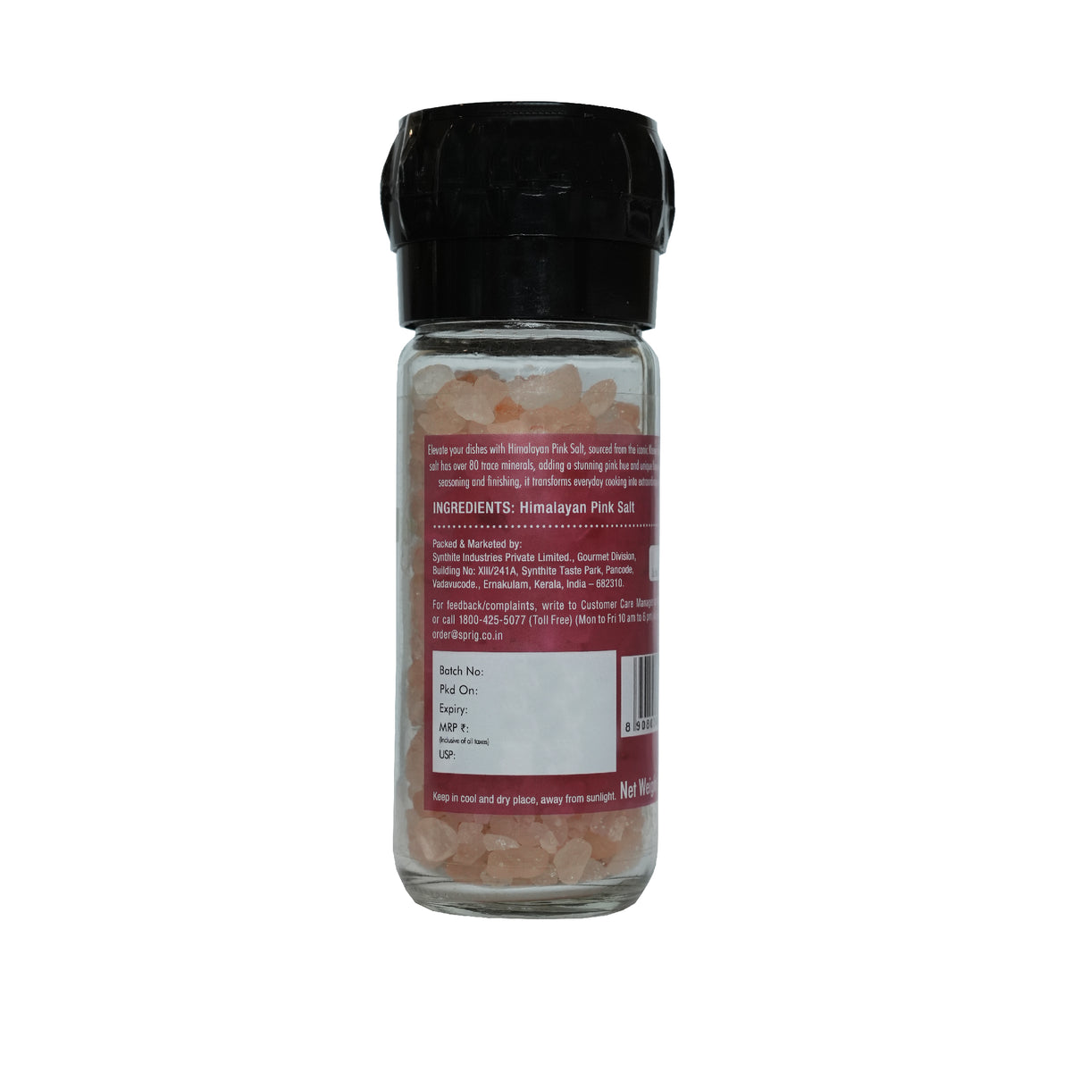 SPRIG Himalayan Pink Salt Grinder, 110g | Premium Natural Rock Salt ...